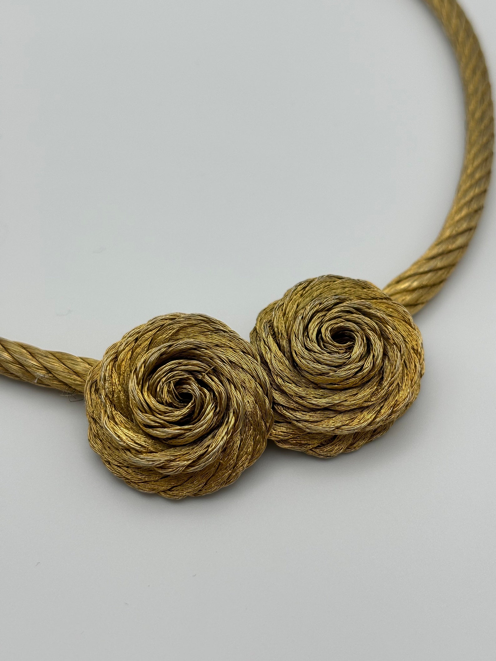 50s Vintage French Gold Wire Work Floral Necklace - Etsy