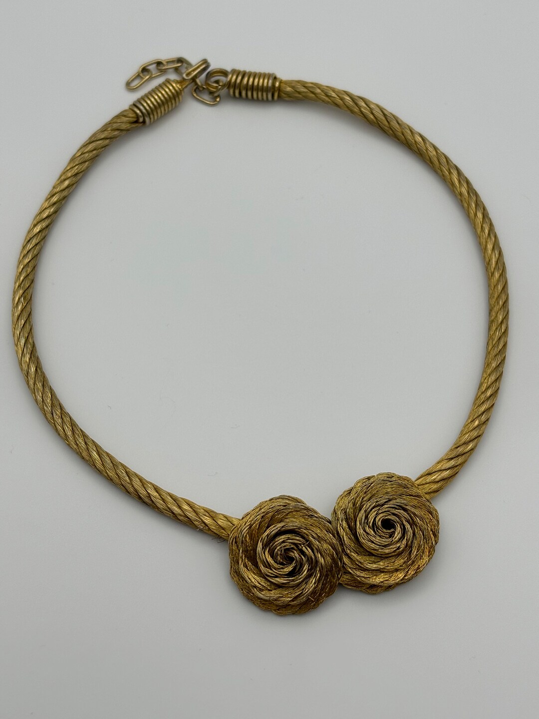 50s Vintage French Gold Wire Work Floral Necklace - Etsy