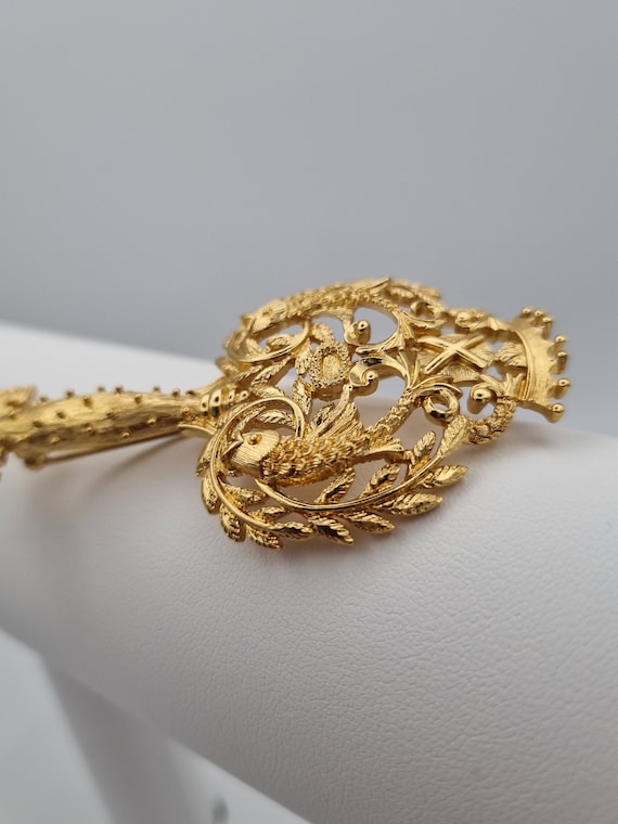 Monet, 60s vintage gold plated key brooch / pendant - Gem