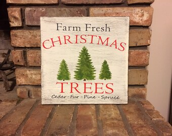 Christmas Tree Wooden Sign PRINTABLE Wall Art / Trees for | Etsy