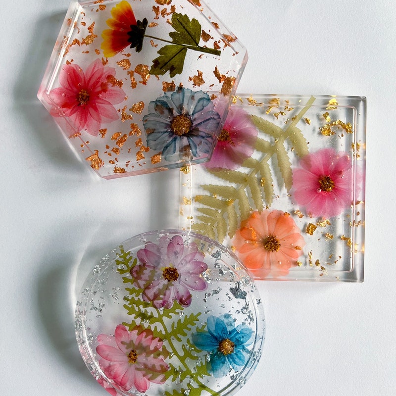 Resin Flower Coaster - Etsy