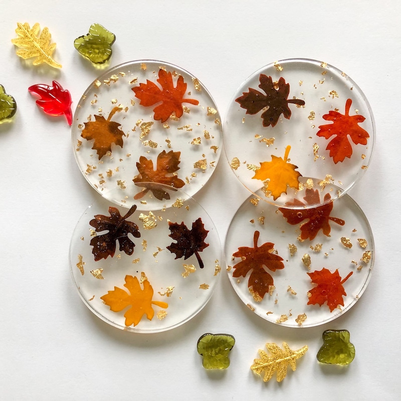 Leaf Coasters - Etsy