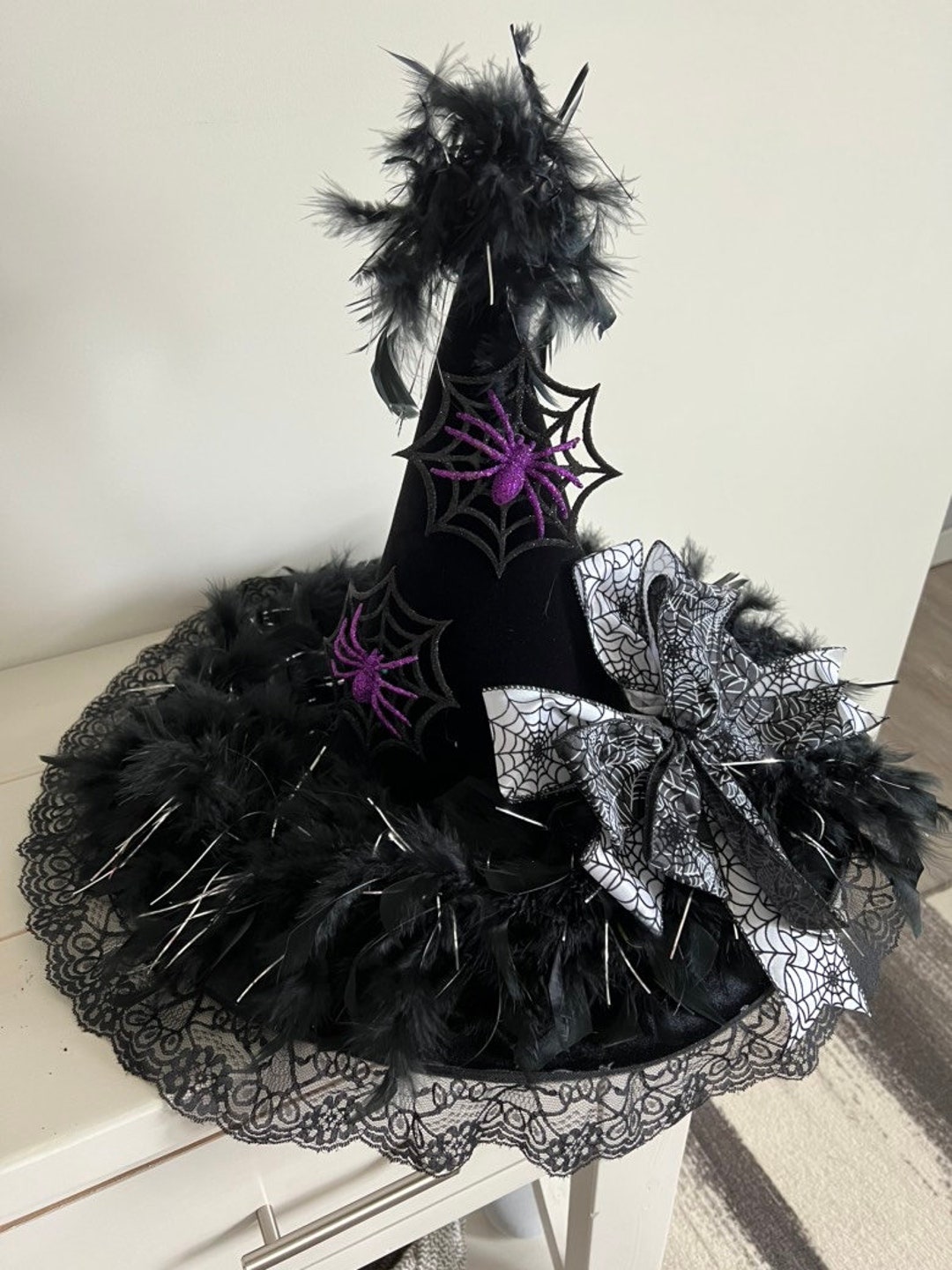 Decorated Spider Web Witch Hat - Etsy