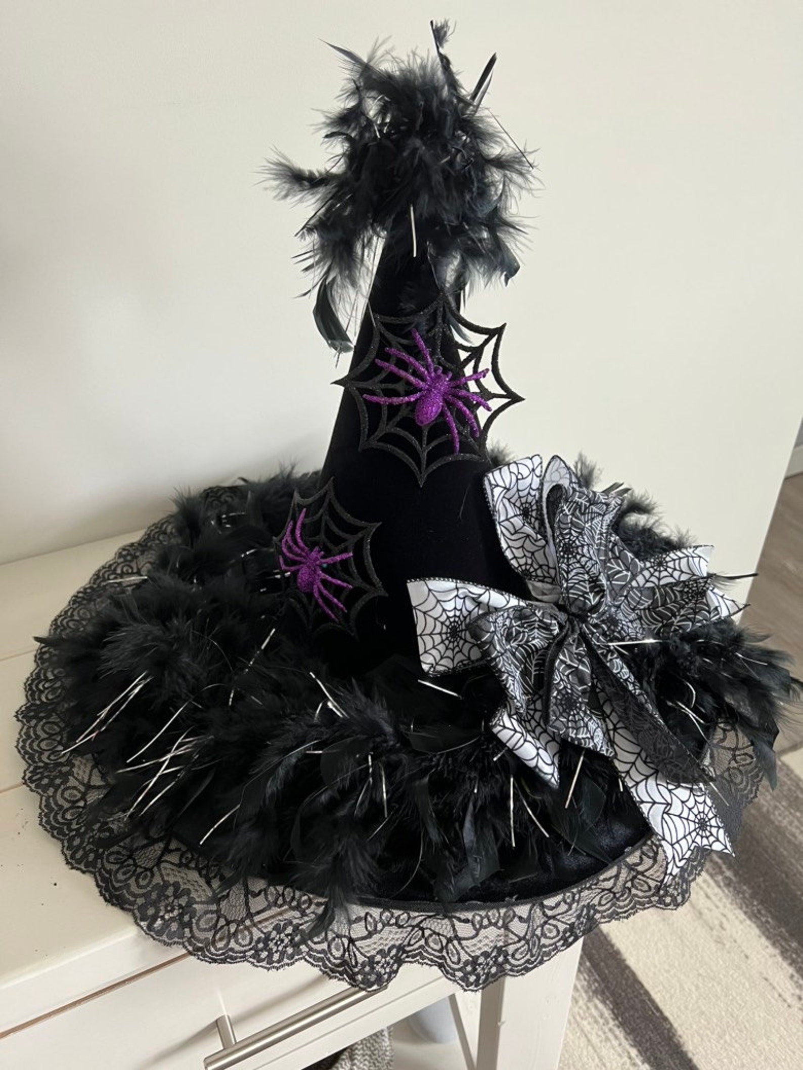 Decorated Spider Web Witch Hat - Etsy