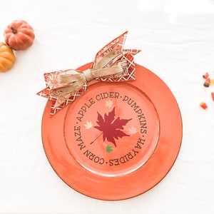 Decorative Fall Charger Plate - Etsy