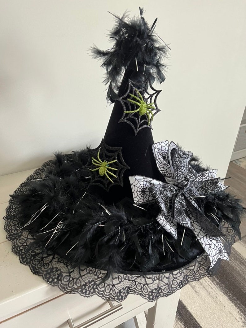 Decorated Spider Web Witch Hat - Etsy