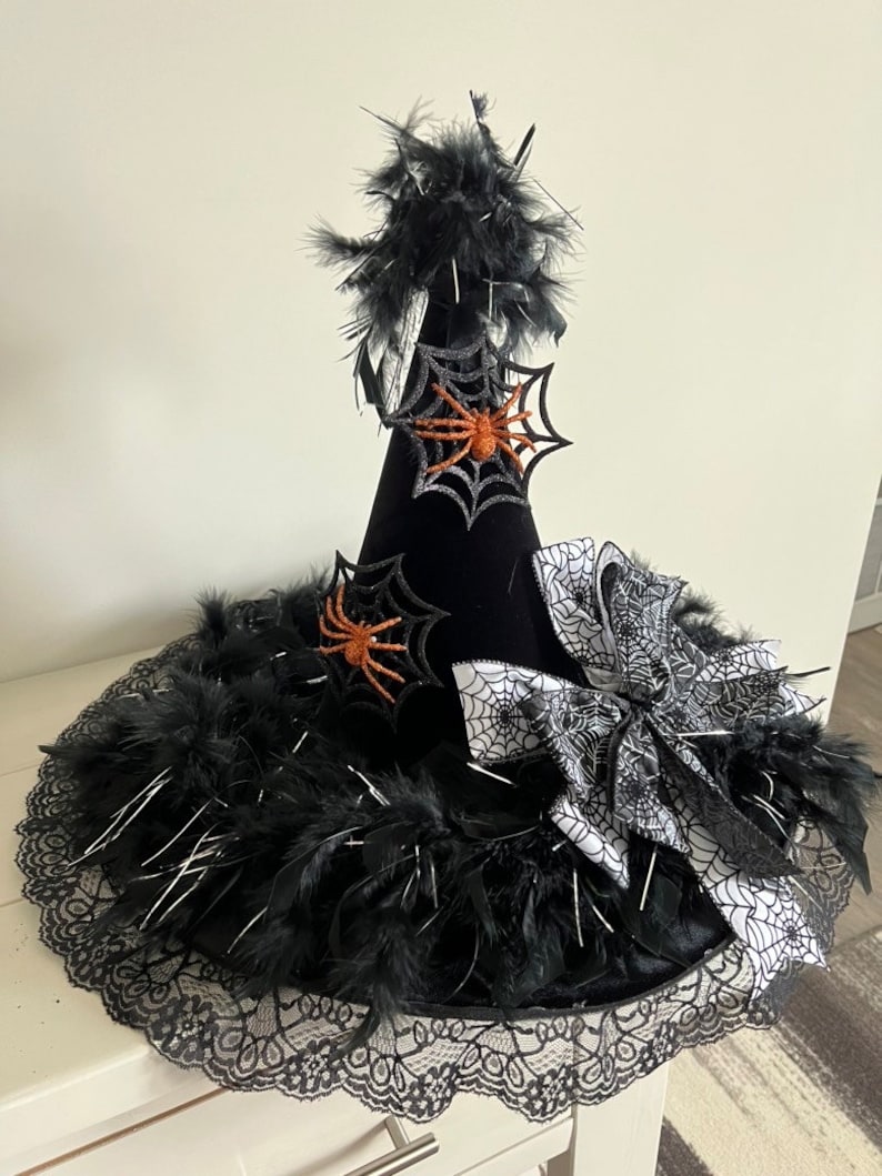 Decorated Spider Web Witch Hat - Etsy