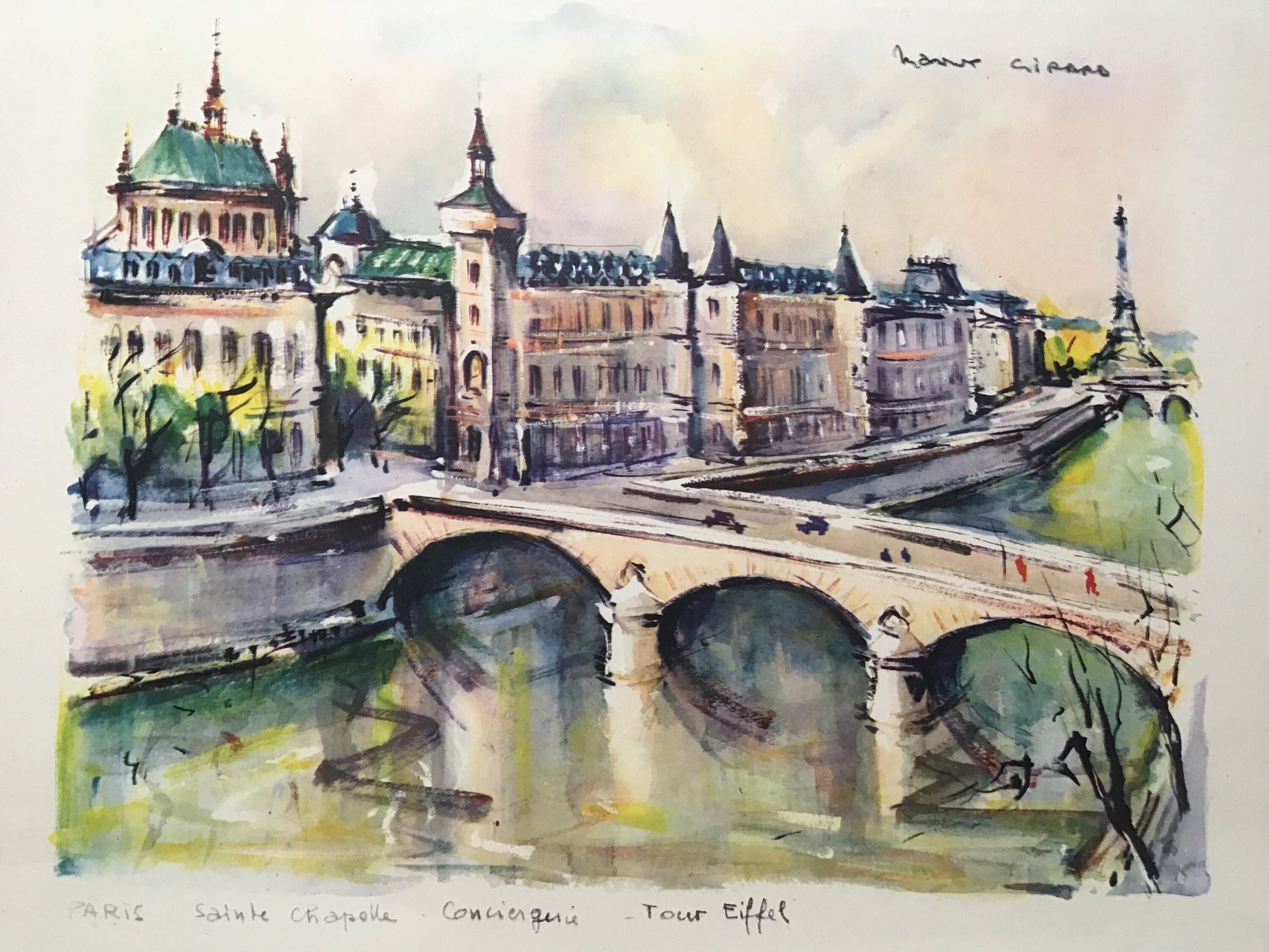 Vintage Marius Girard / Paris Watercolor Prints - Etsy