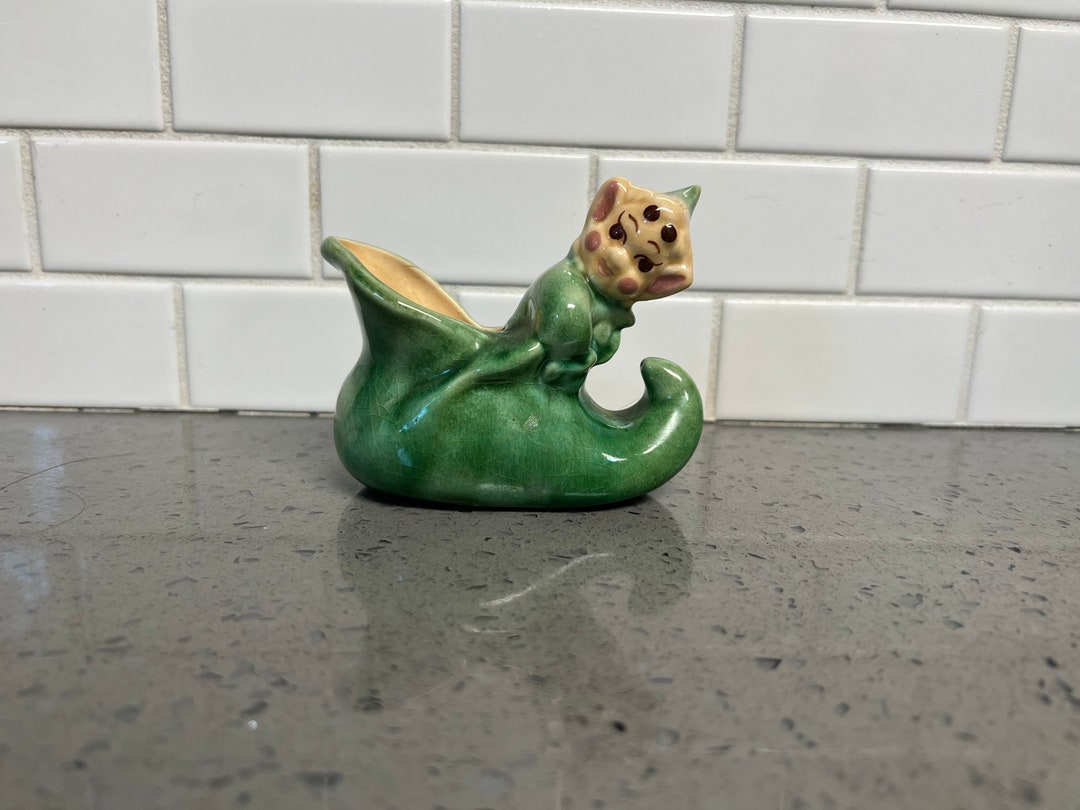Walker Pottery Pixie Elf on a Shoe - Etsy