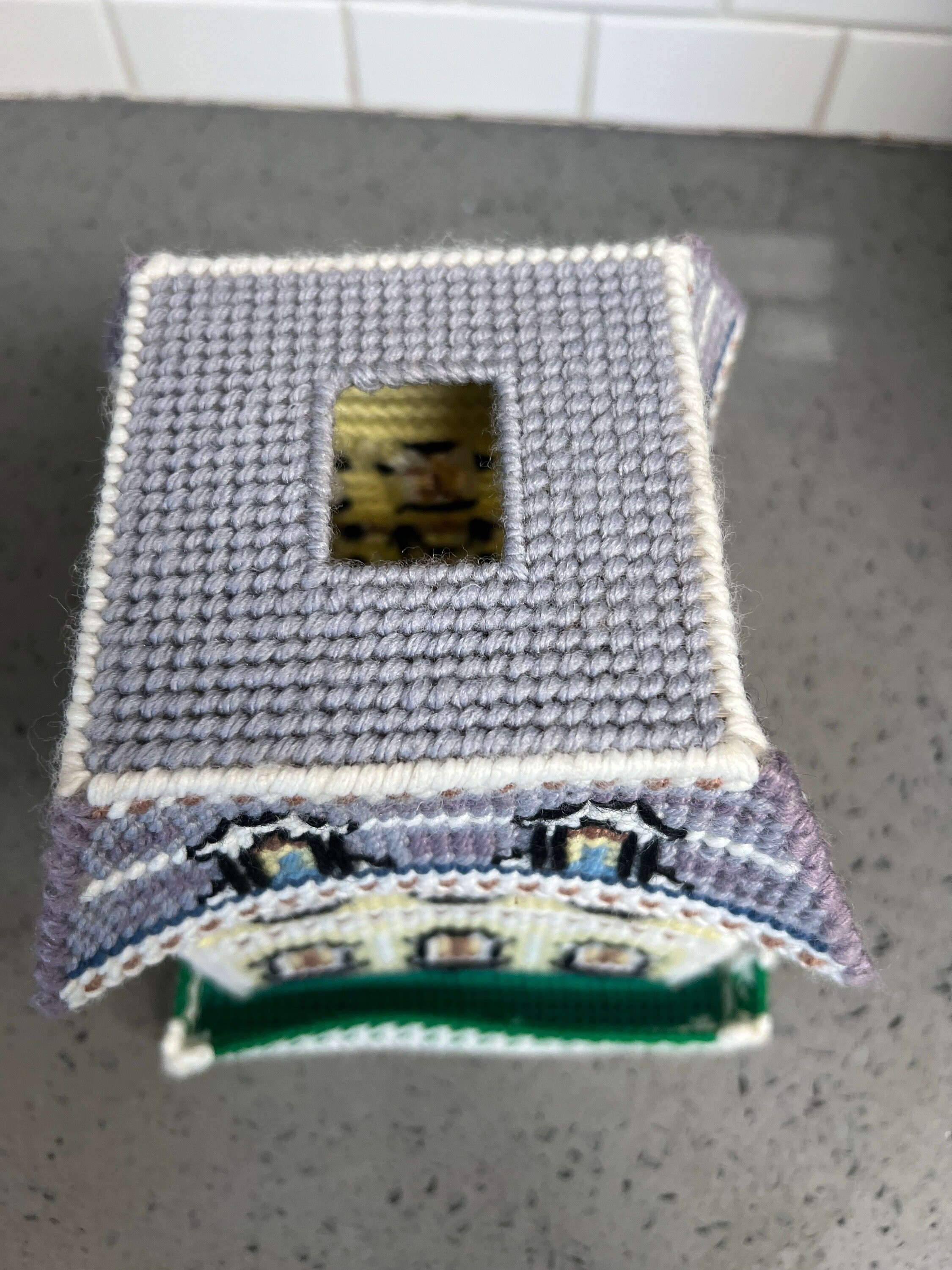 Vintage Needlepoint Tissue Box Cover - Etsy