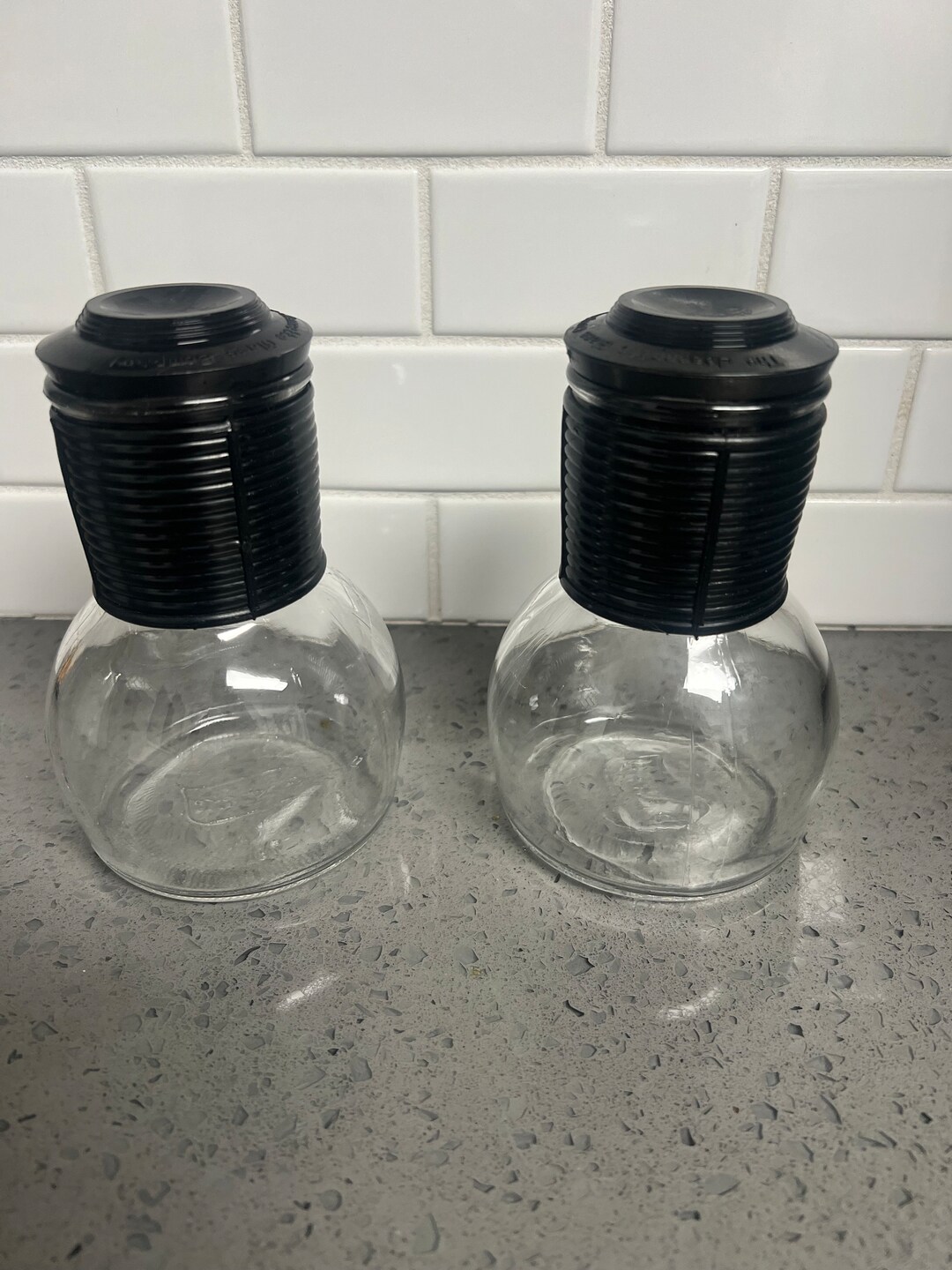 Set of 2 Black Glasbake Coffee Tea Hottle Bottle Glass Carafe Server - Etsy