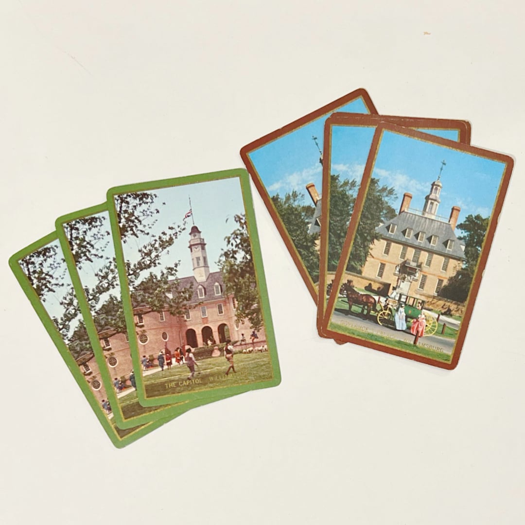 6 Vintage Playing Cards From Colonial Williamsburg. History. Landmark ...