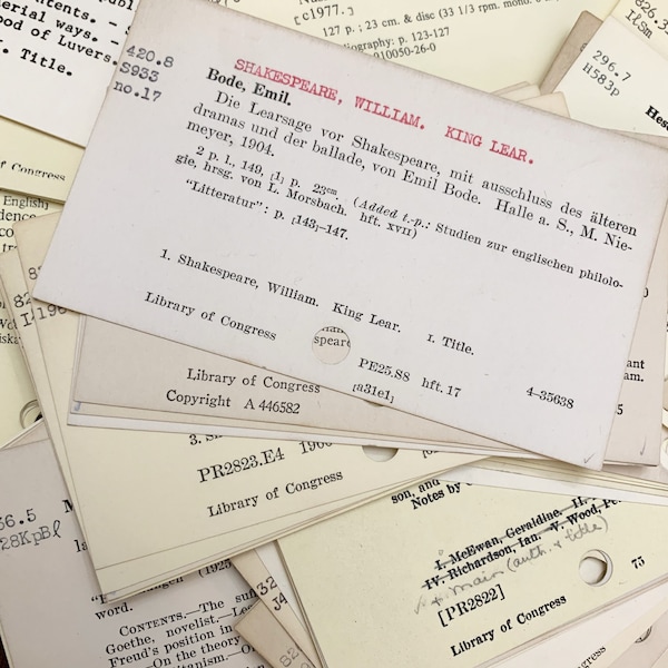 Library Card Catalog - Etsy