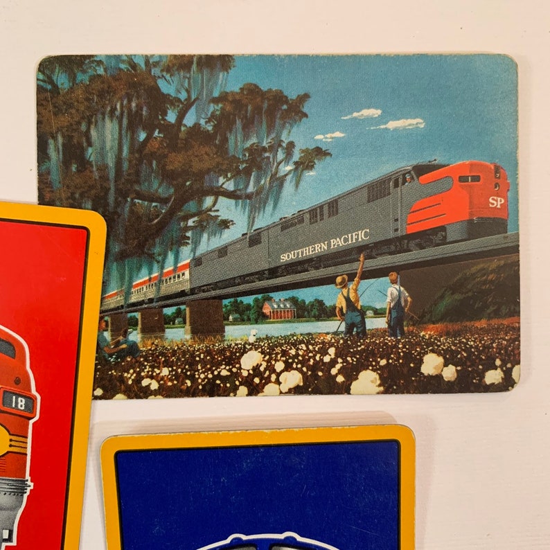 Set of 5 Railroad Train Playing Cards. Santa Fe. Rio Grande. - Etsy