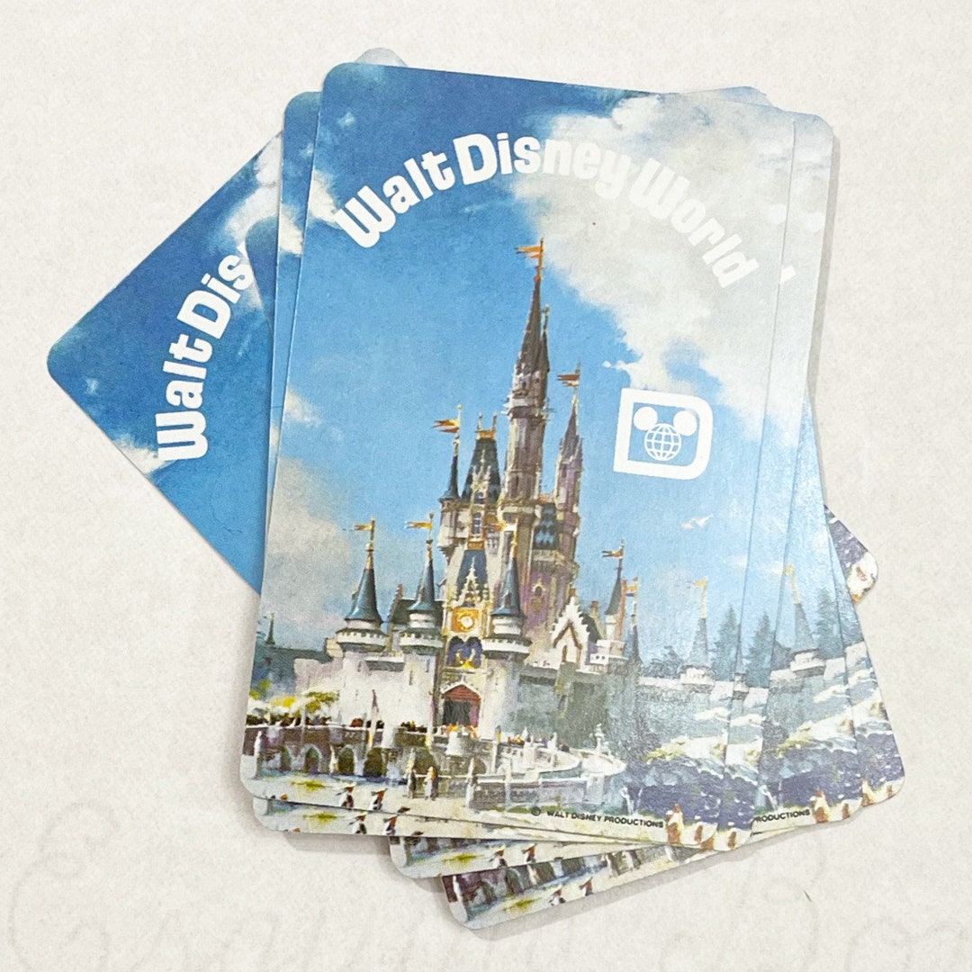 Set of 6 Disney World Playing Cards. Cinderella’s Castle. Mickey Mouse ...
