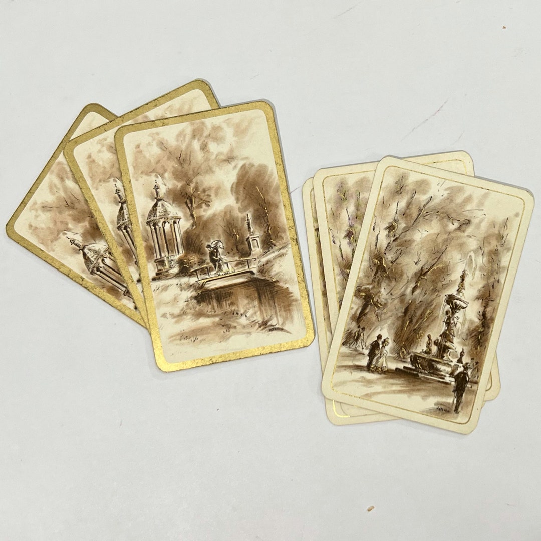 Set of 6 Vintage Hallmark Playing Cards “arcadia.” Europe. Holiday ...