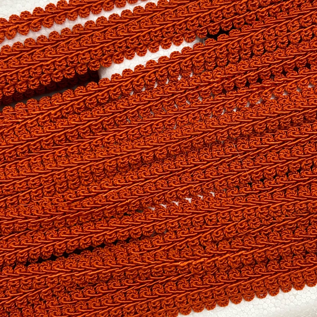 Bright Rusty Orange Braid Trim. 1/2” Wide. Pillow Edging. Curtains ...