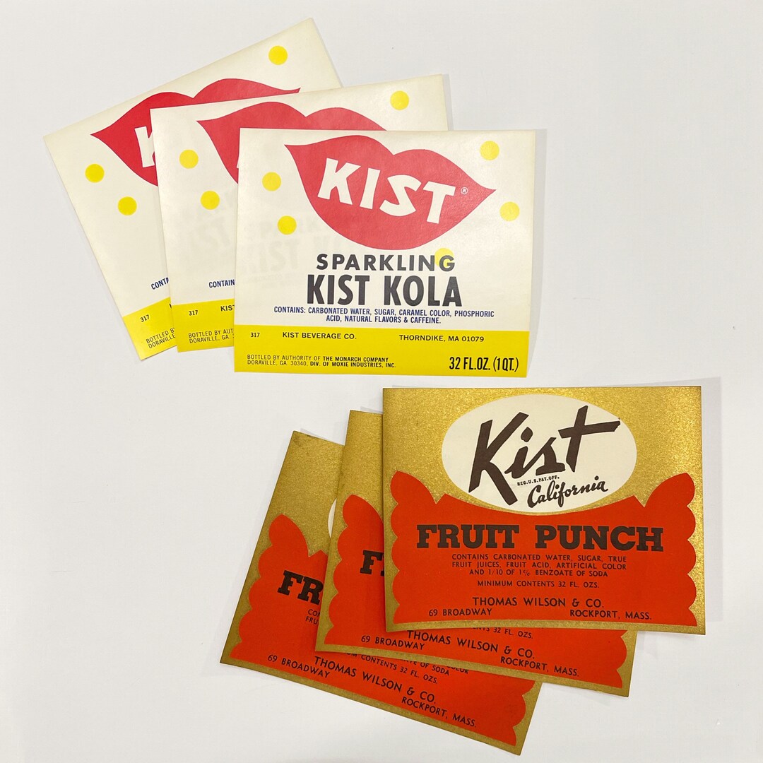 Set of 6 NOS Vintage Kist Soda Labels. 1940s. 1960s. Valentine’s Day ...