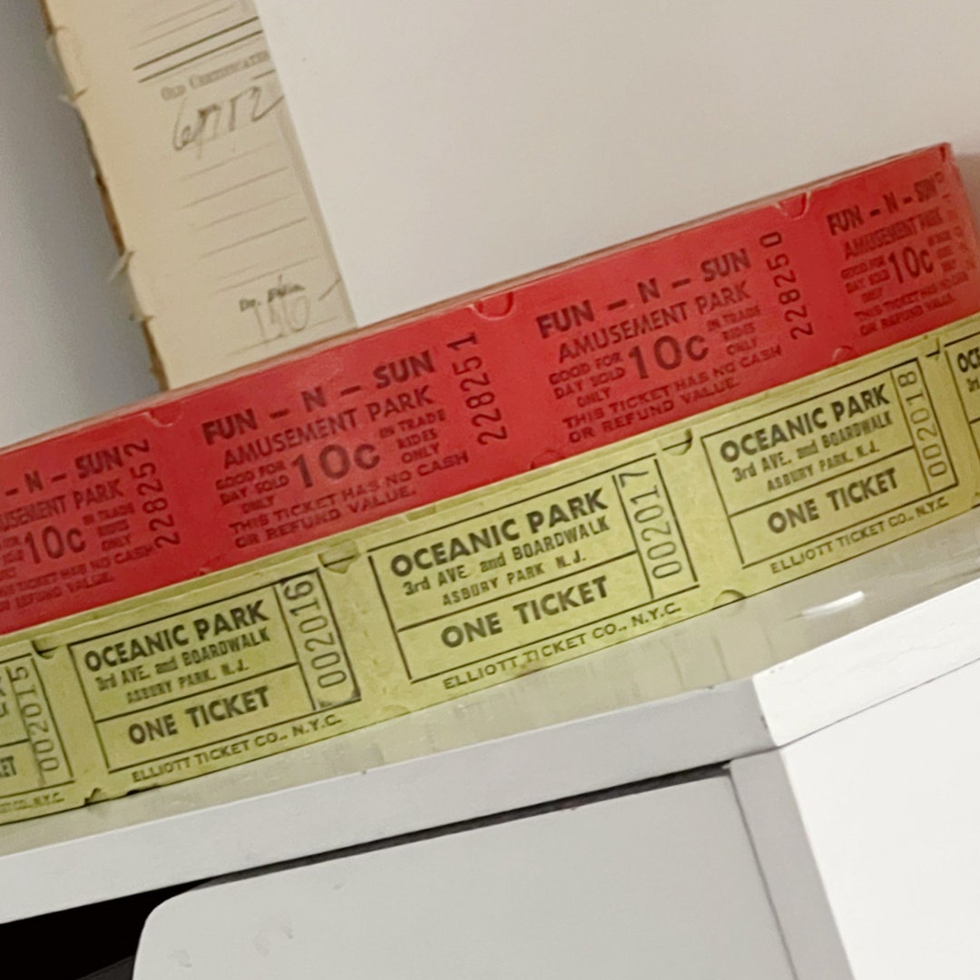 Set of 18, Vintage Green & Red Tickets. Fun-n-sun. Oceanic Park ...