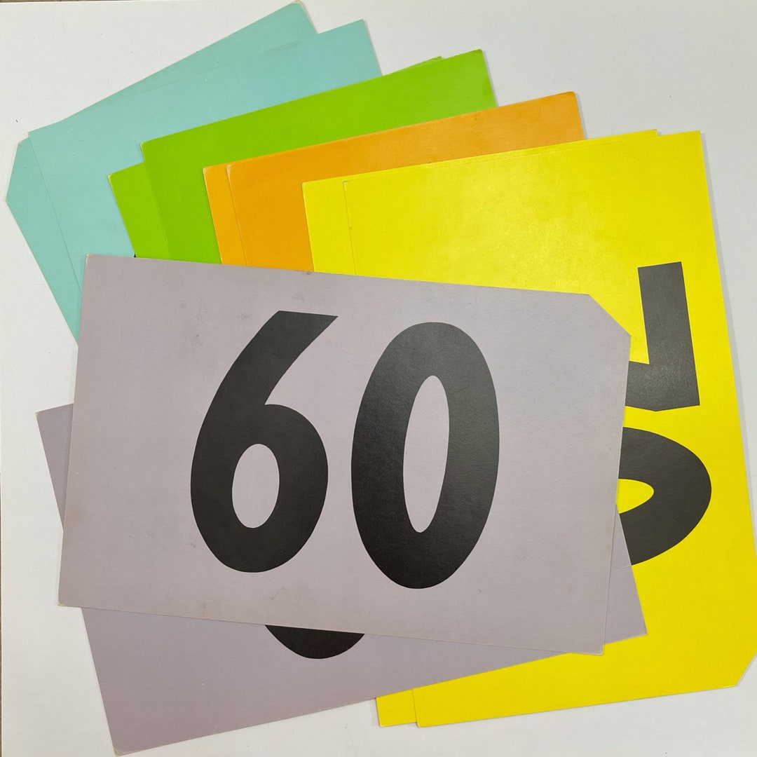 Set of 10 Oversized Flash Cards. School Supply. Orange. Purple. Blue ...