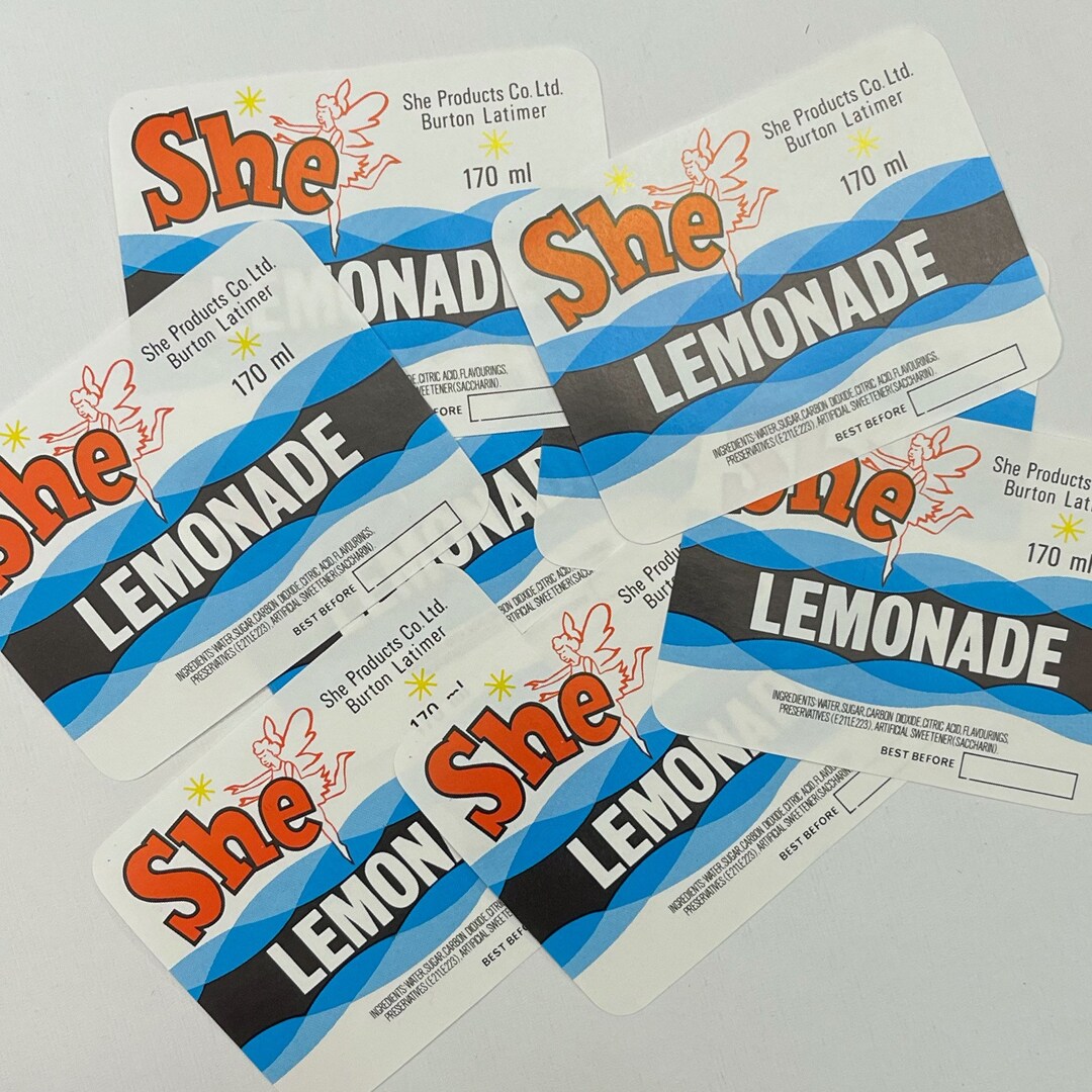 Set of 6 NOS She Lemonade Drink Labels. Blue. Fairy. Junk Journal ...