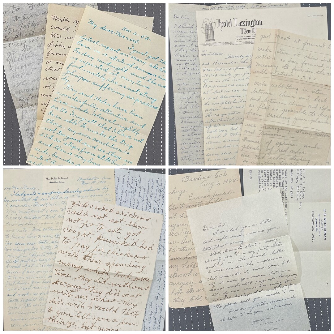 Set of 5 Pages of Vintage Handwritten Correspondence. Snail Mail. Junk ...