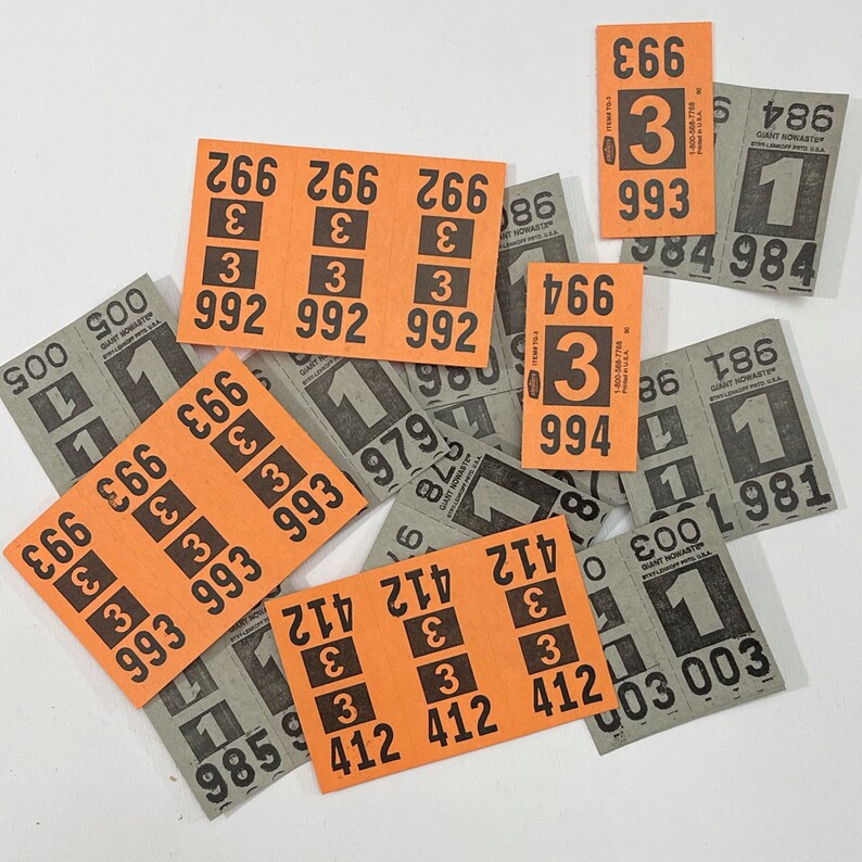 Set of 18 Orange and Black Dry Cleaning Tickets. 31. - Etsy