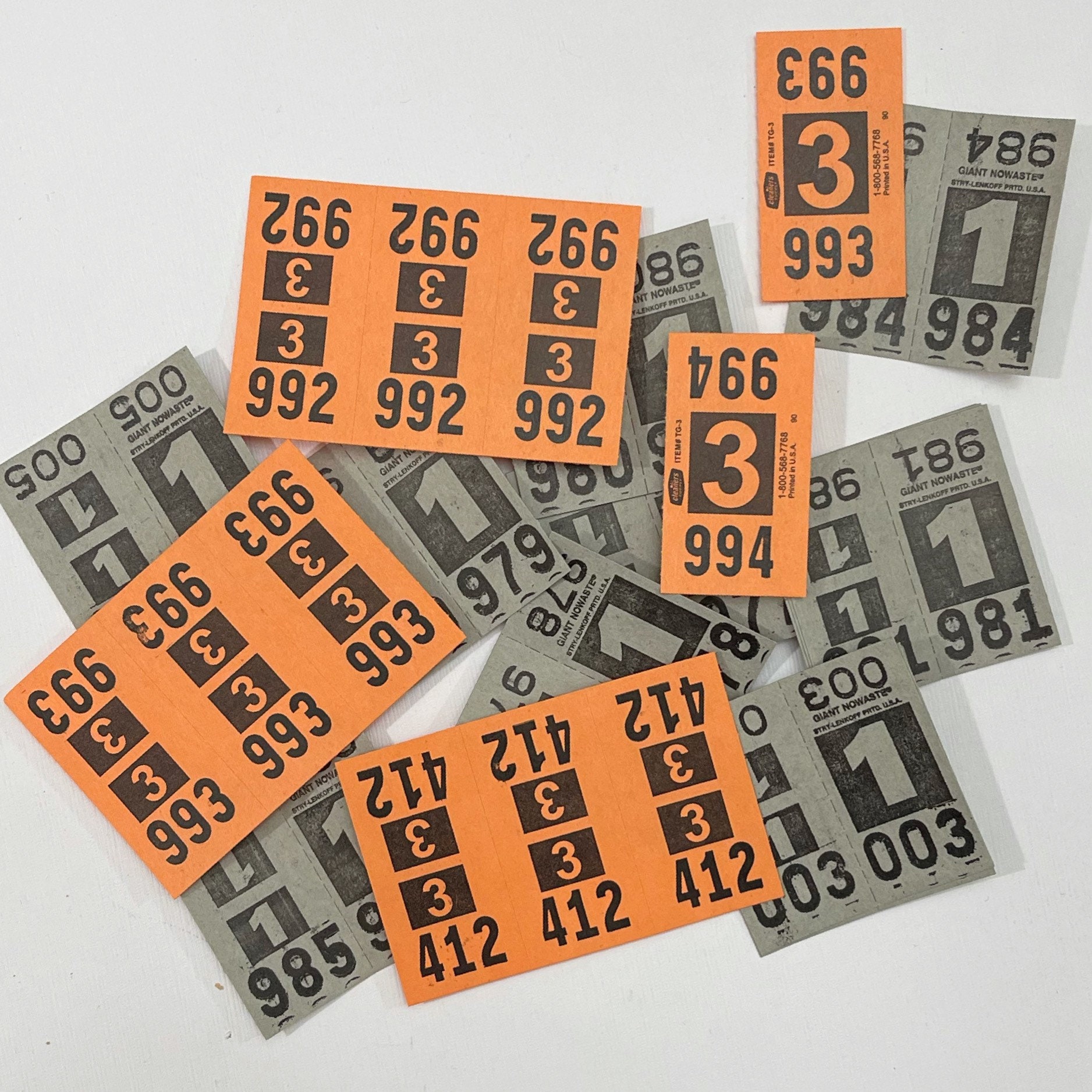 Set of 18 Orange and Black Dry Cleaning Tickets. 31. - Etsy
