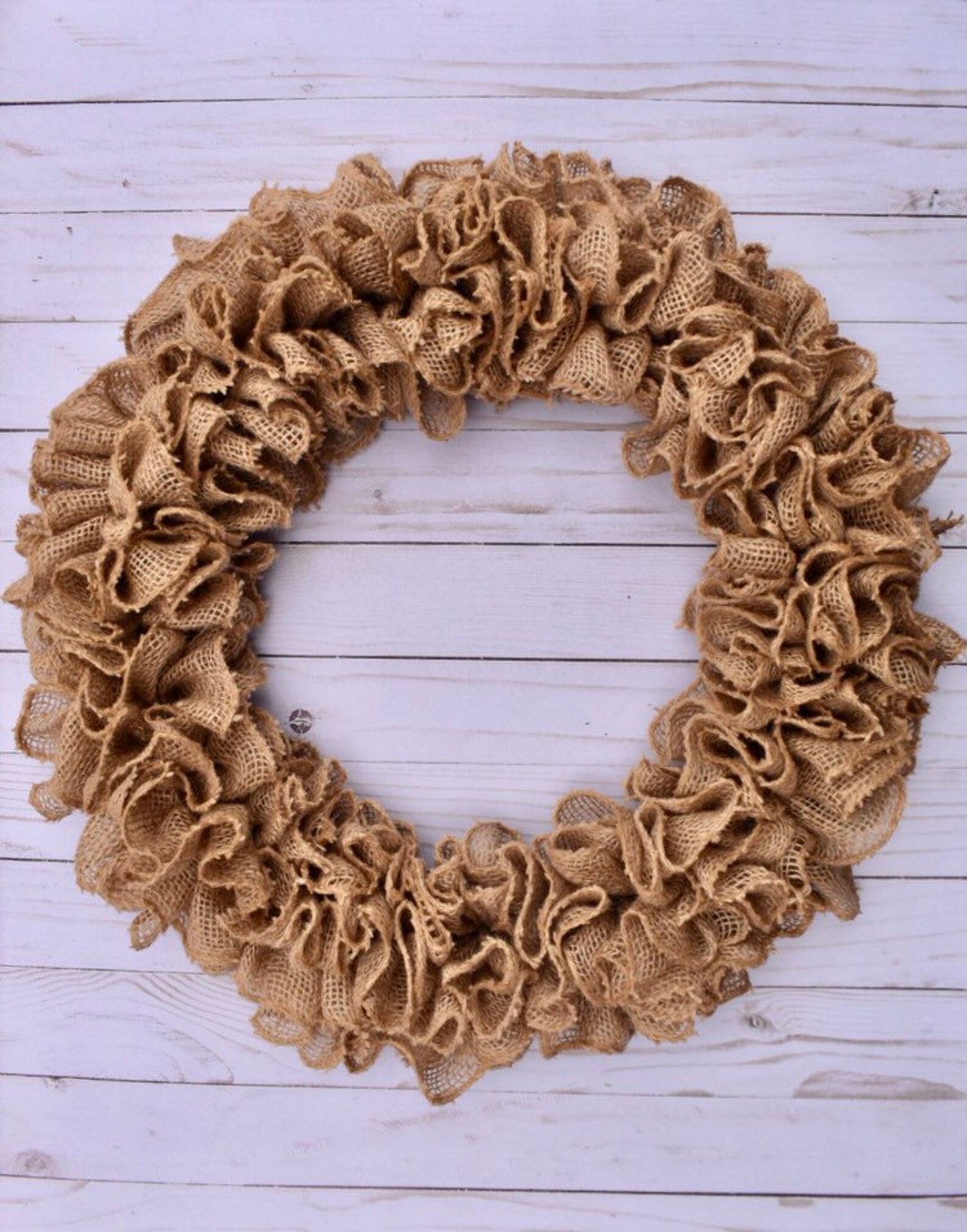 Natural Burlap Wreath Burlap Ruffle Wreath - Etsy