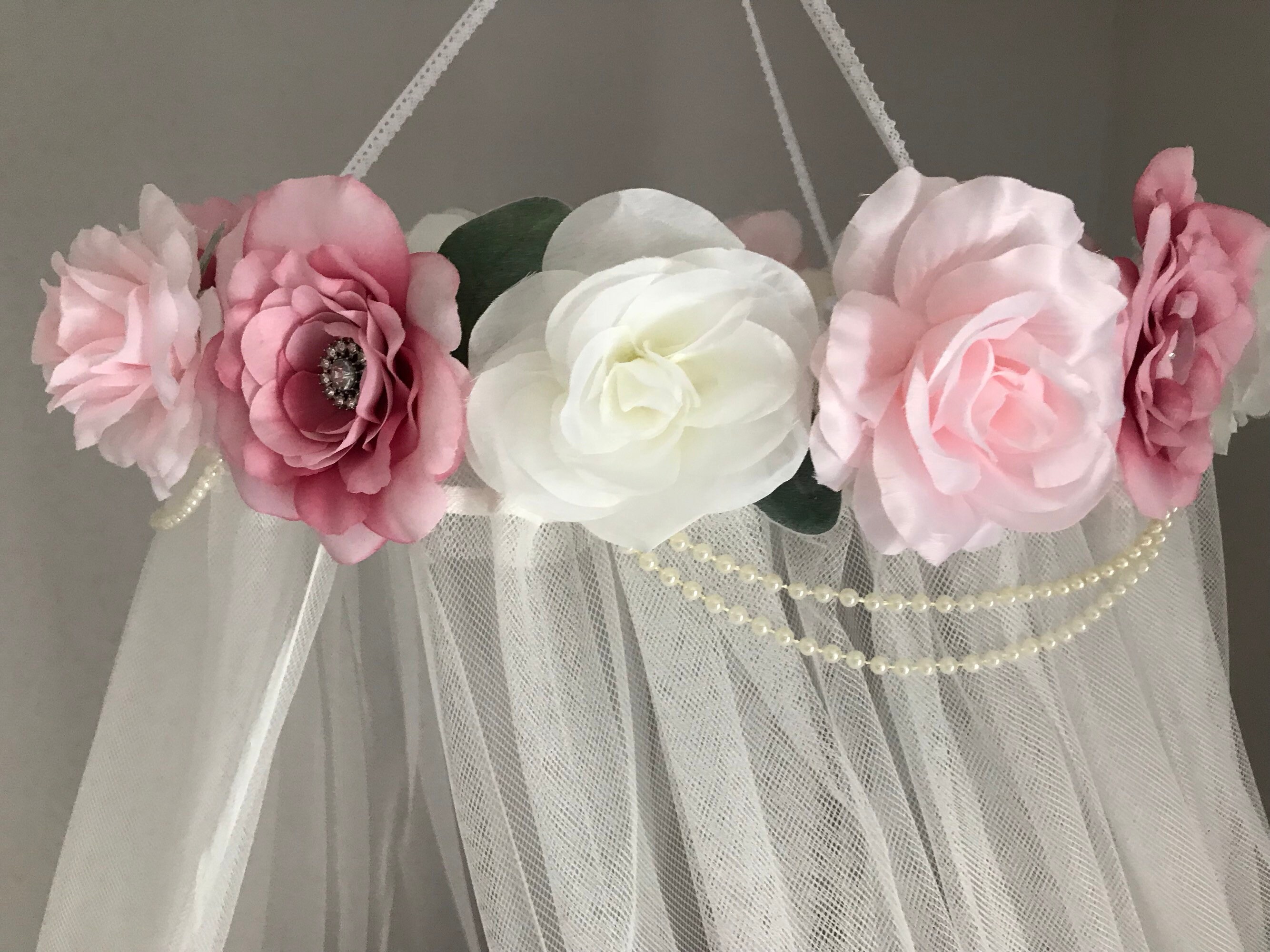 Rhinestone Flower Canopy, Bed Canopy, Floral Canopy, Flower Canopy ...