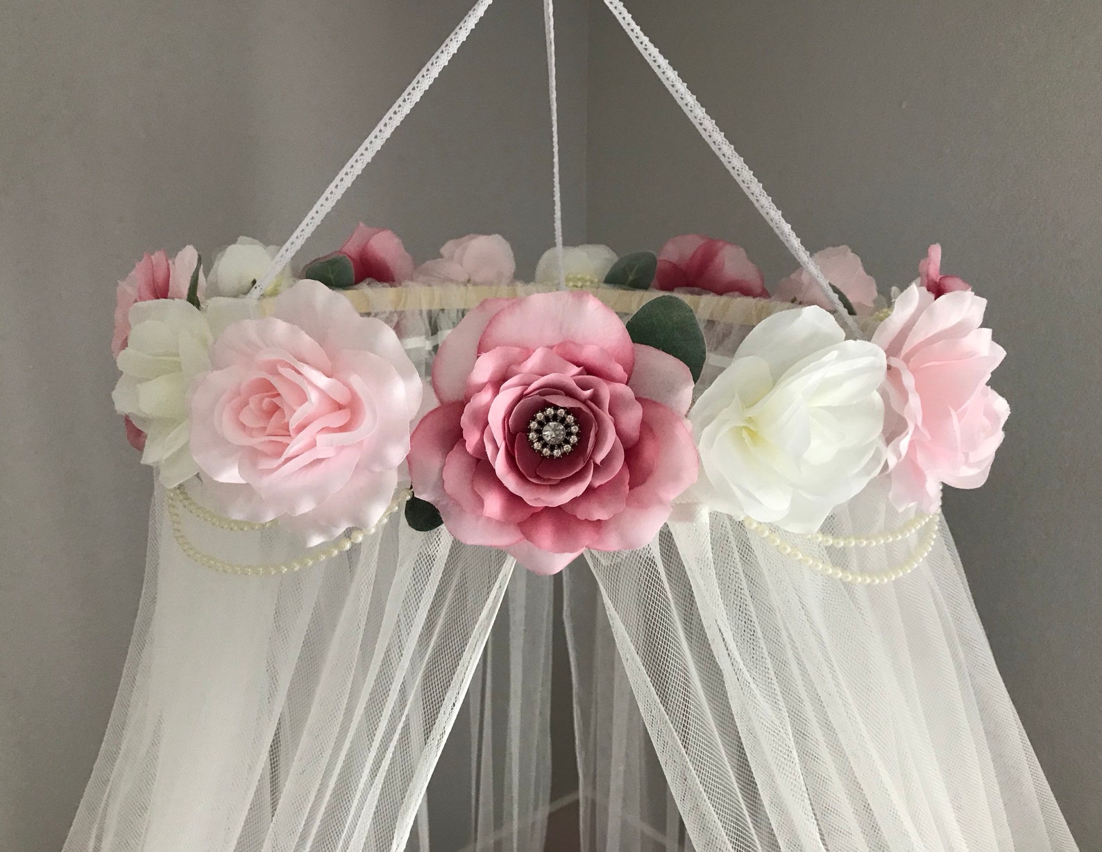 Rhinestone Flower Canopy, Bed Canopy, Floral Canopy, Flower Canopy ...