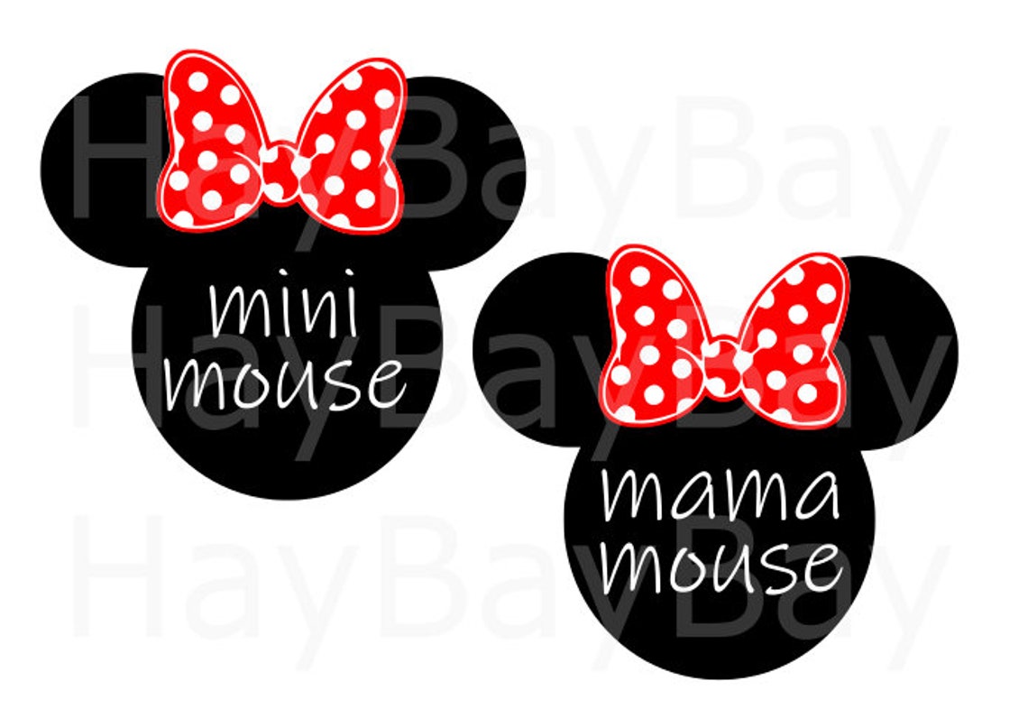Mini and Mama Minnie Mouse SVG Mini Me Mommy and Me | Etsy