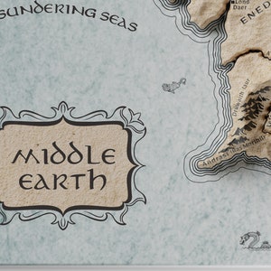 LOTR the Realm of Middle Earth Topographic Map Antique Wall Decor Art ...