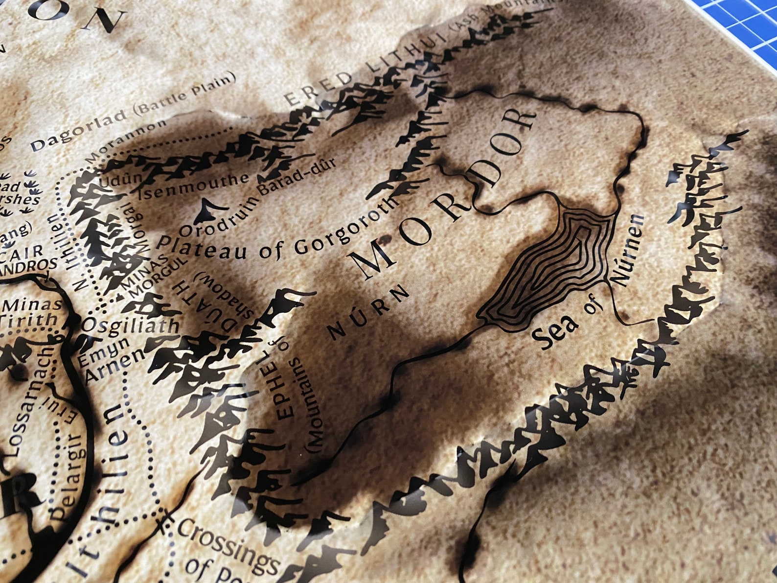 LOTR the Realm of Middle Earth Topographic Map Antique Wall Decor Art ...