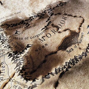 LOTR the Realm of Middle Earth Topographic Map Antique Wall Decor Art ...