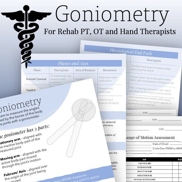 Range of Motion Chart for Rehabilitation Occupational Therapy and OT ...