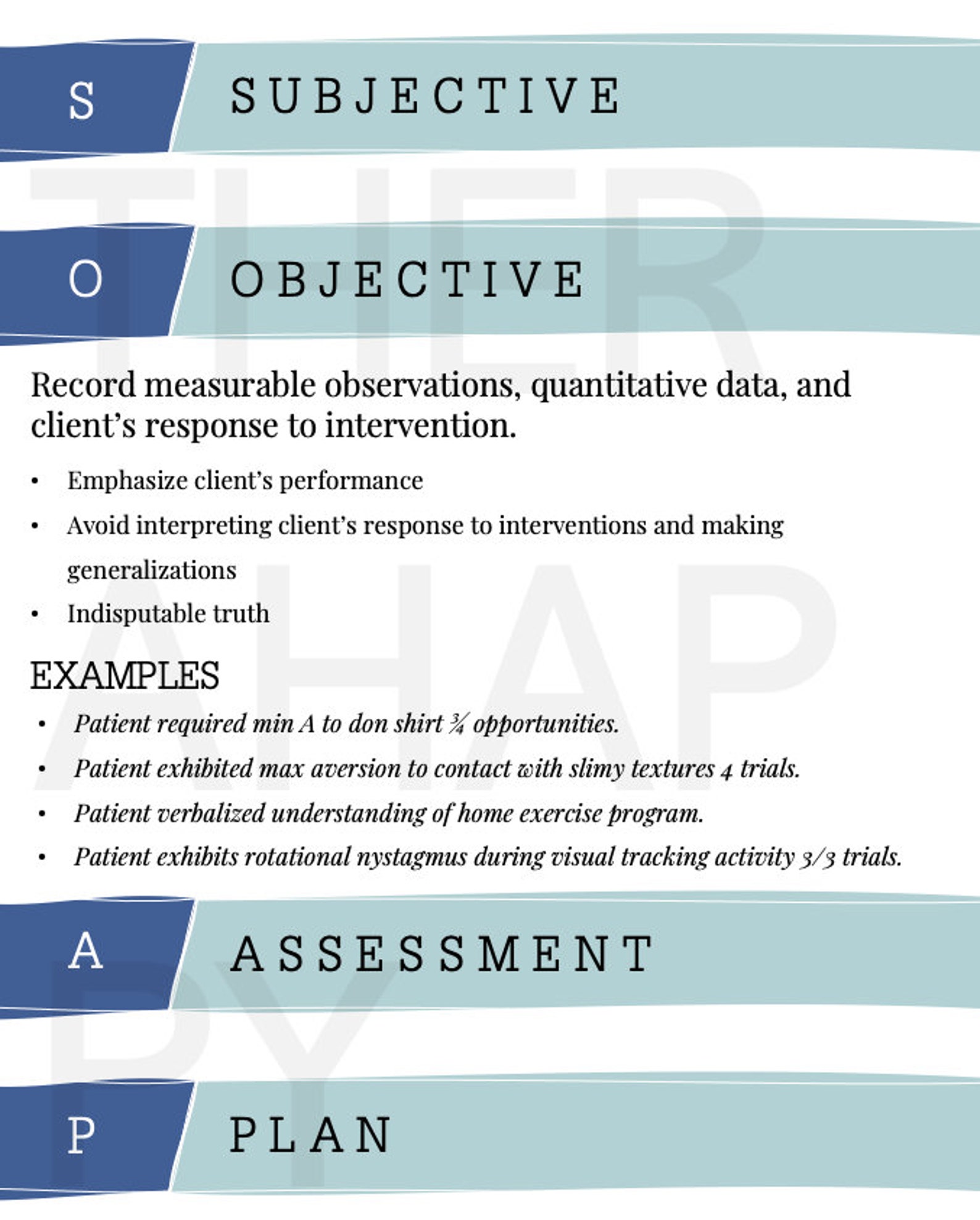 The SOAP Note Tip Sheet for Occupational Therapists OT, COTA, Ota, Cota ...