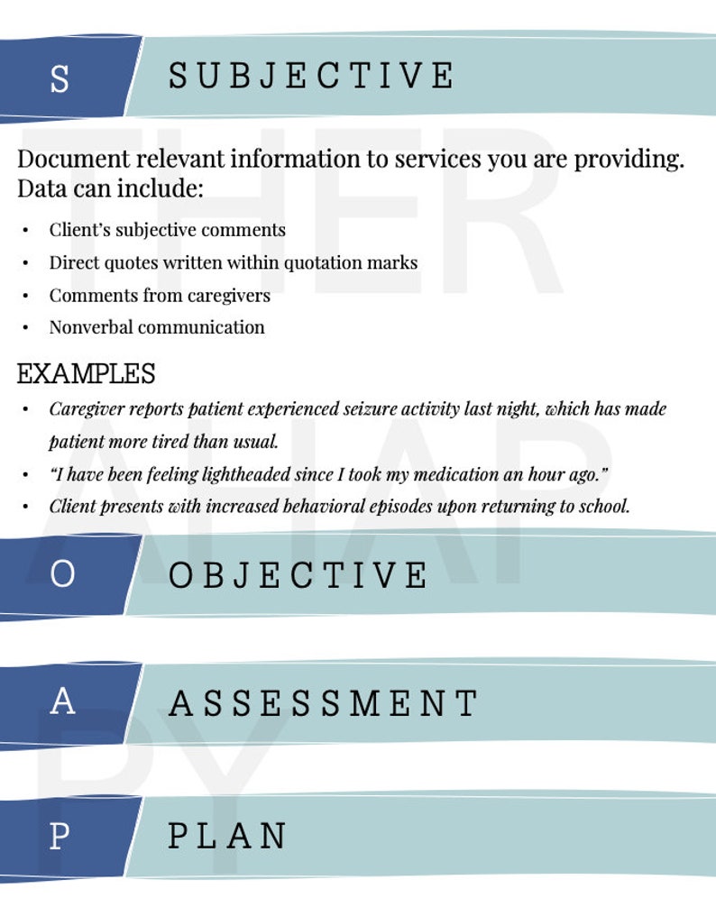 The SOAP Note Tip Sheet for Occupational Therapists OT, COTA, Ota, Cota ...