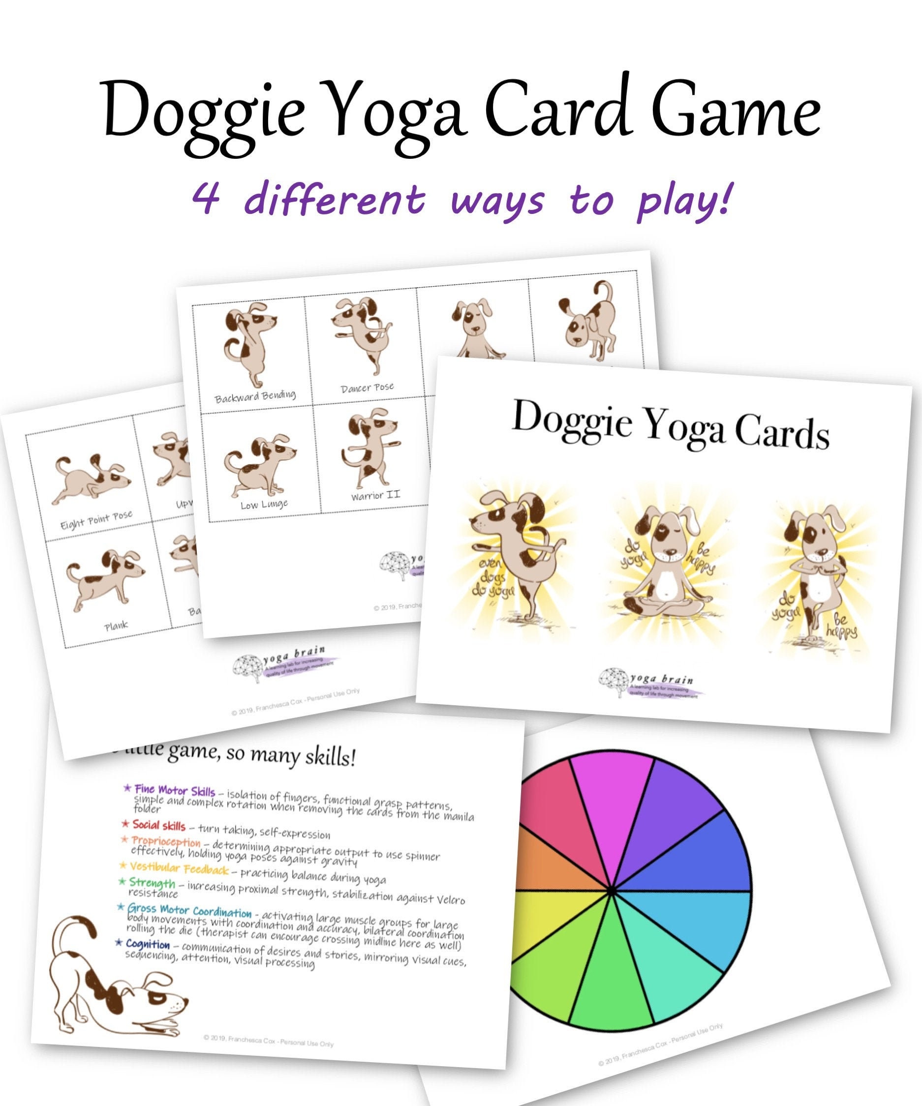 Doggie Yoga Card Activity, Therapeutic Yoga, Yoga for Kids ...