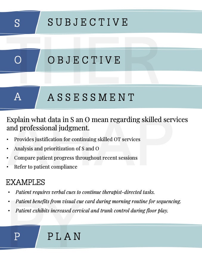 The SOAP Note Tip Sheet for Occupational Therapists OT, COTA, Ota, Cota ...