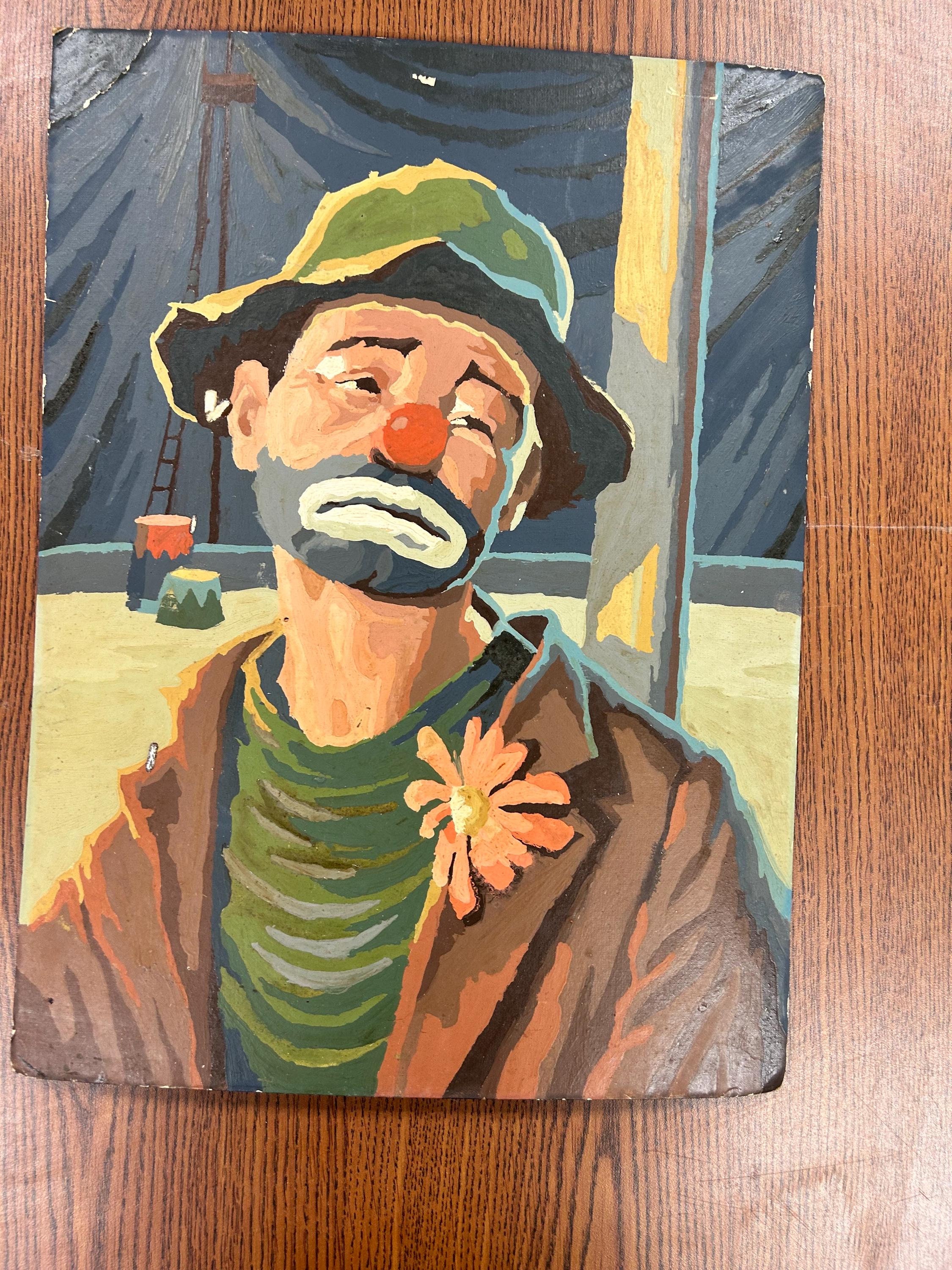 Vintage Sad Clown Paint by Number - Etsy