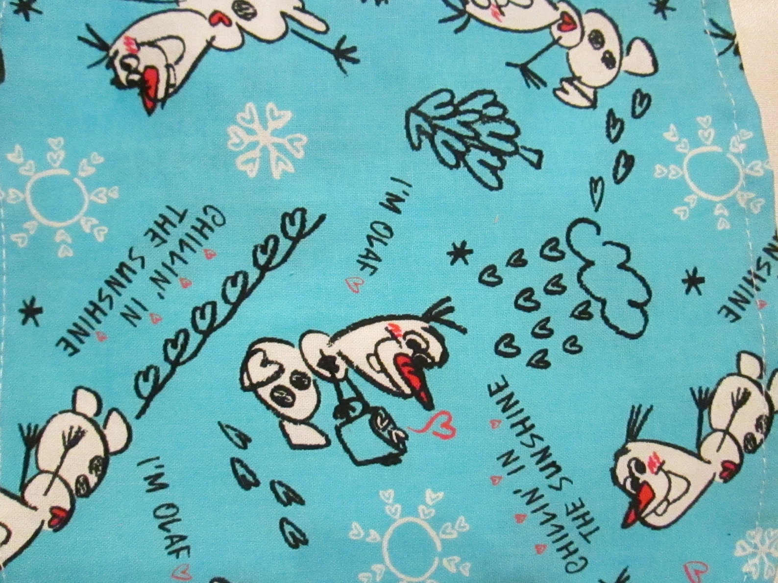 Frozen's Olaf Chillin' in the Sunshine Snowflakes Baby Bib 100% Cotton ...