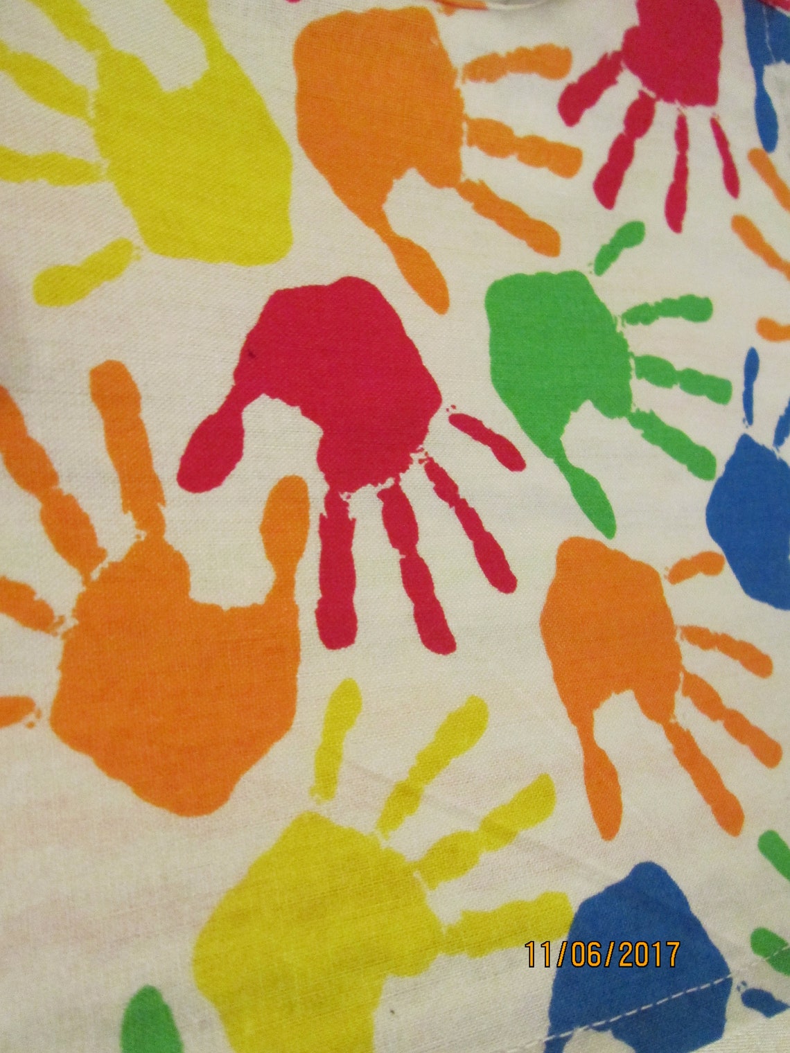 Handprints Primary Colors Baby Bib 100% Cotton. Baby Gift. Photo Prop ...