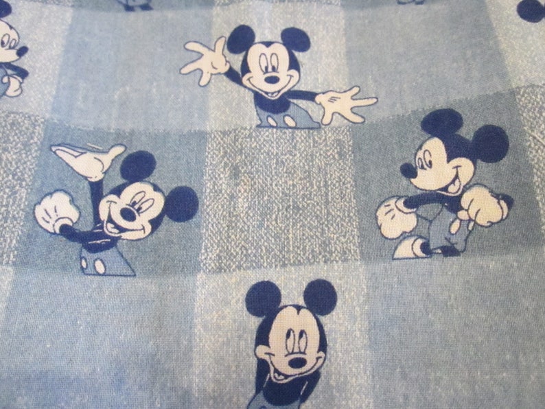 Mickey Mouse Denim Checkered Look/ Blue Striped Reversible - Etsy