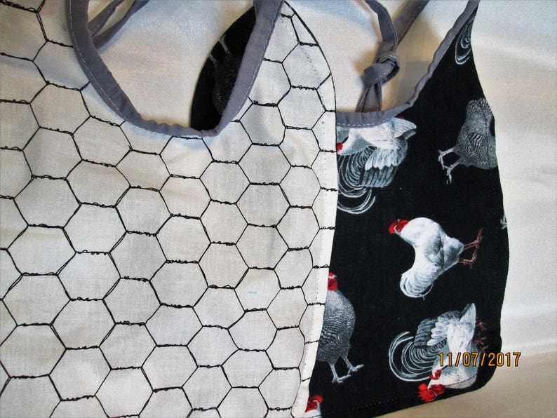 Chickens Roosters Black and White Adorable Baby Bib Great Baby Shower ...