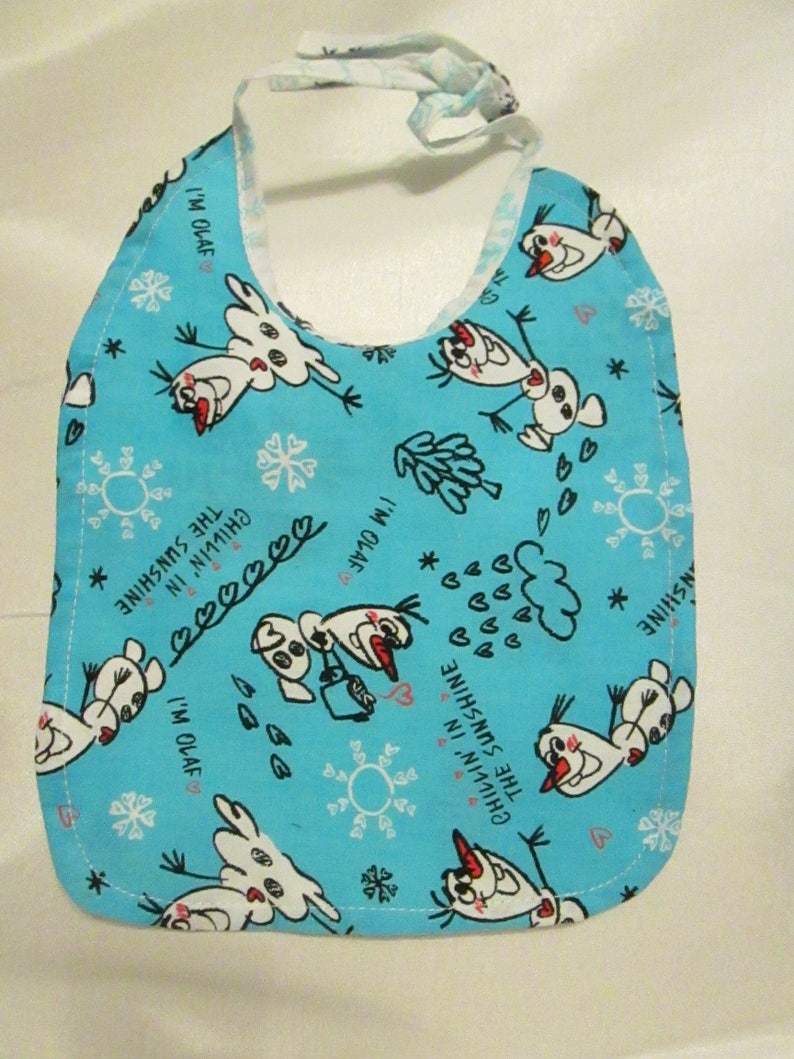Frozen's Olaf; Chillin' in the Sunshine; Snowflakes; Baby Bib; 100% ...