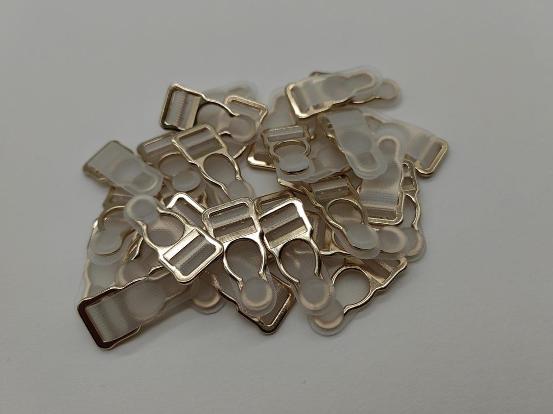 50pcs-3/8"(10mm)-light Gold Garter Suspender Clips,strap Adjuster ...