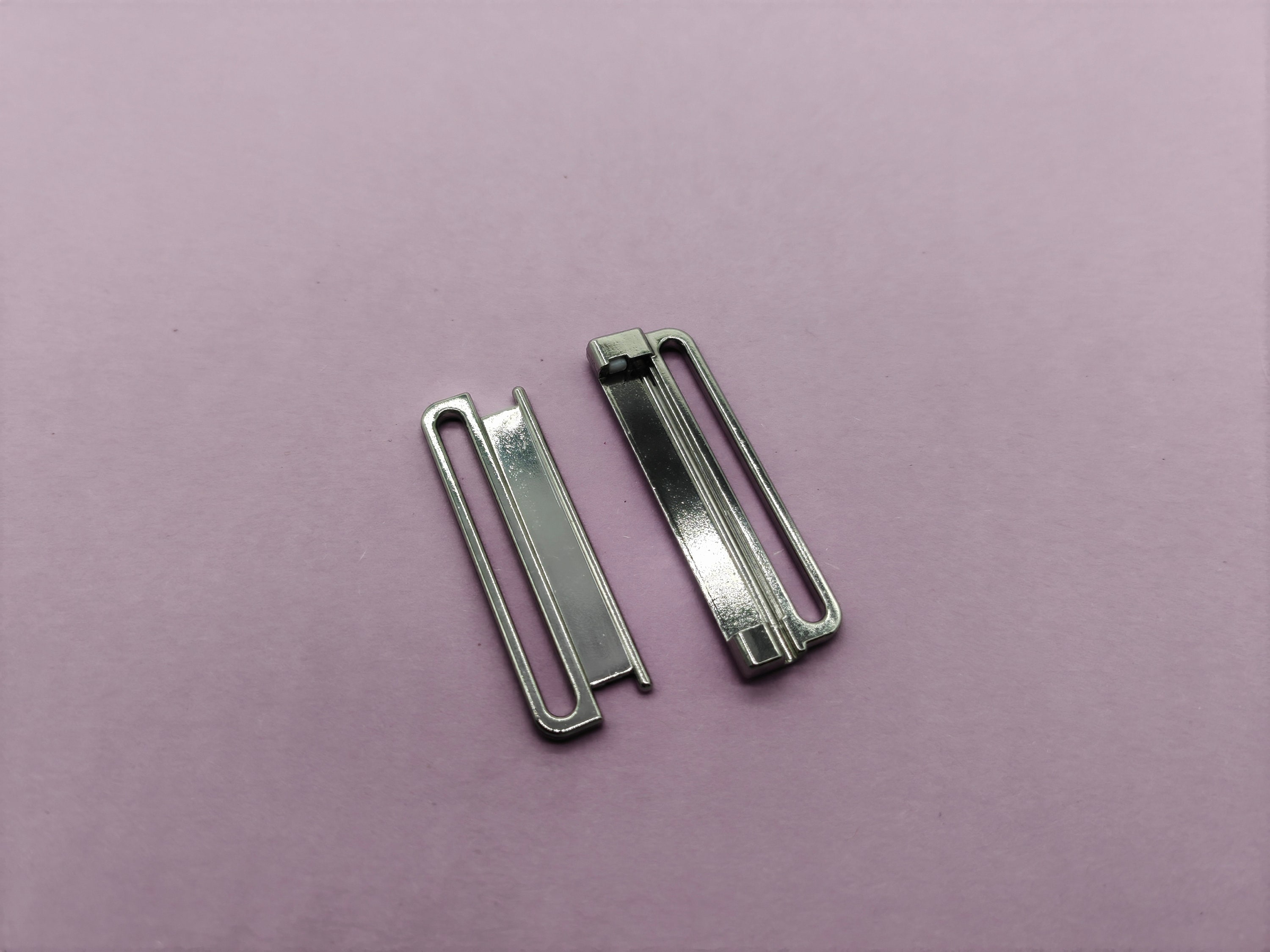 1piece- 1 5/8"(40mm)- Silver Nickel Free Front Closing Bikini Clasp ...