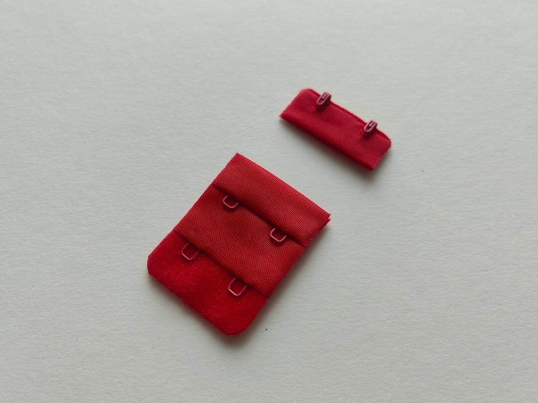 Red 2 Hook and Eye Bra Closures 1.06" X 1.57" for Bra Making Bramaking ...