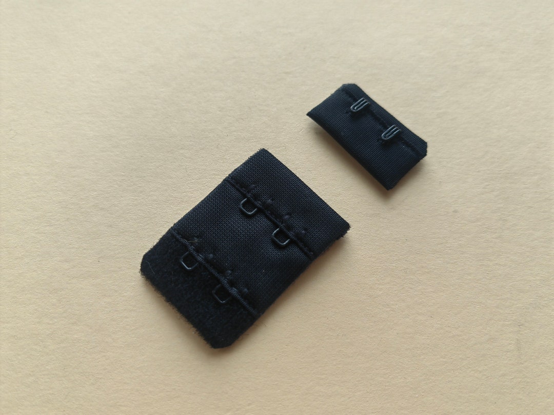 50pcs Black 2 Hook and Eye Bra Closures 1.06" X 1.57" for Bra Making ...